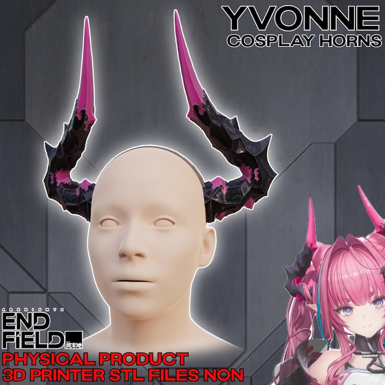 Yvonne Cosplay Horns Arknights: Endfield 3D Printer Files Non-physical ...