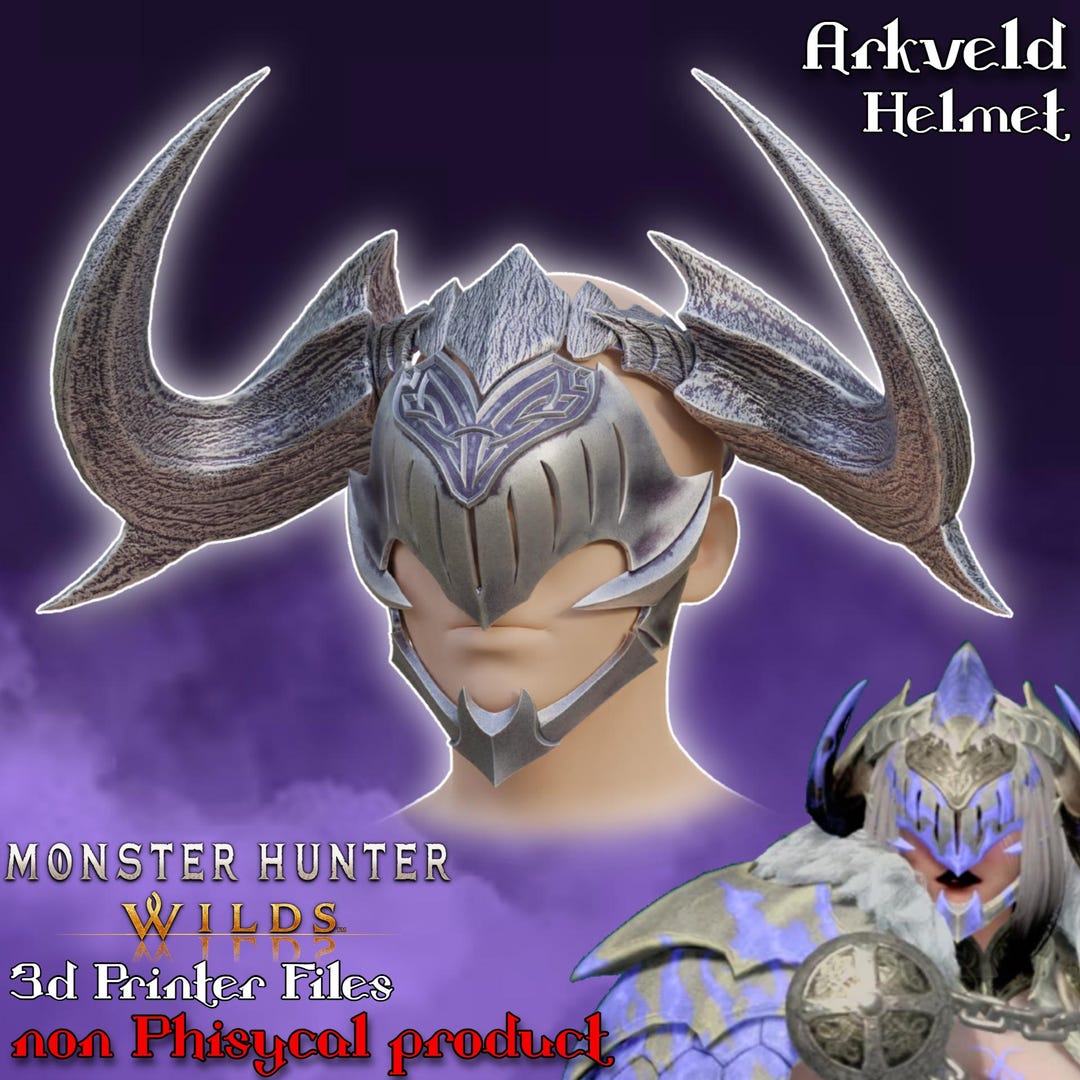 Arkveld Cosplay Helmet Monster Hunter 3D Printer Files Non-physical ...