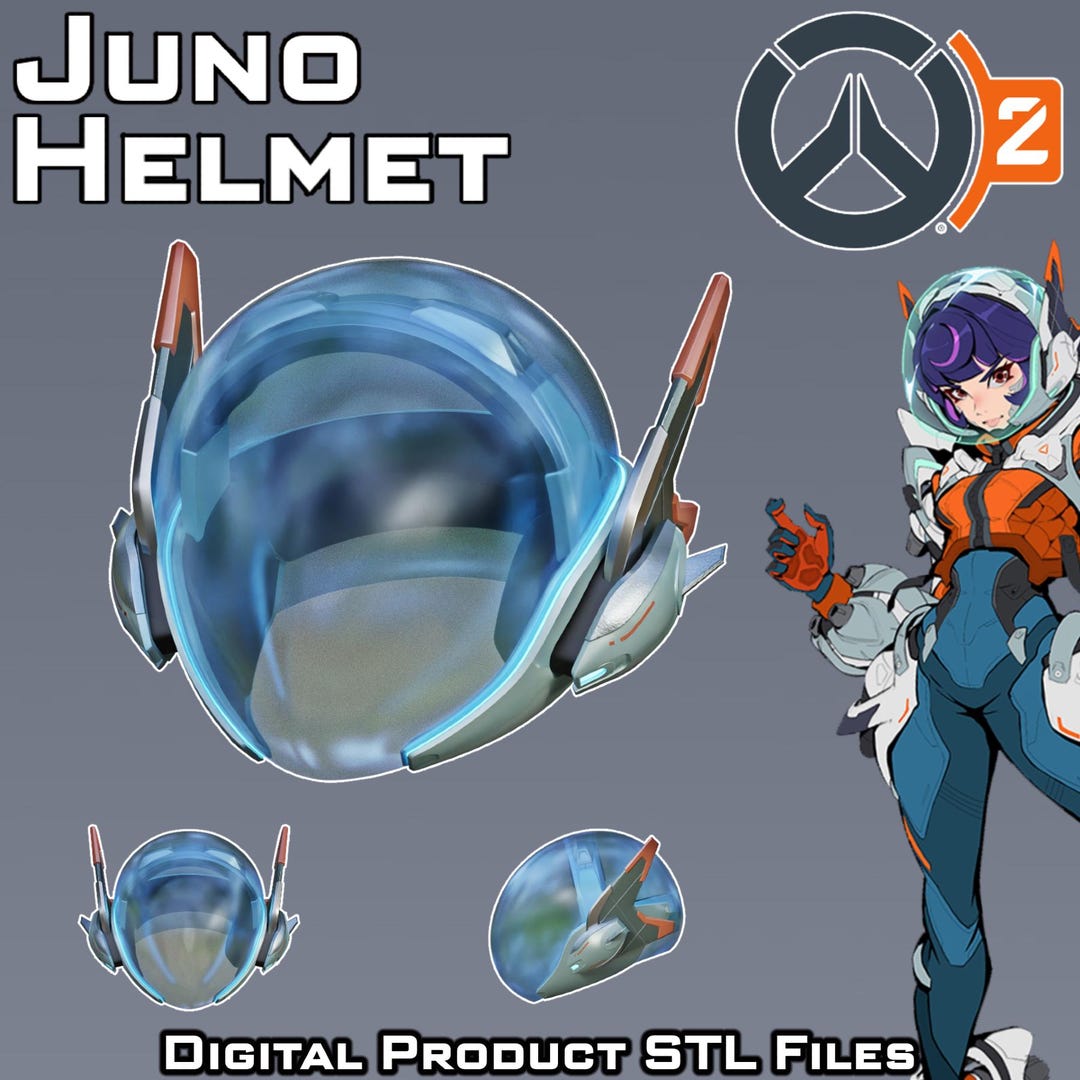 Juno Cosplay Helmet Over Watch OW 2 3D Printer Files Digital Product - Etsy