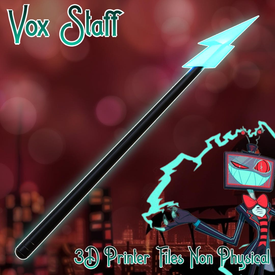 Vox Lightning Cosplay Staff/cane Hazbin Hotel 3D Printer Files Digital ...