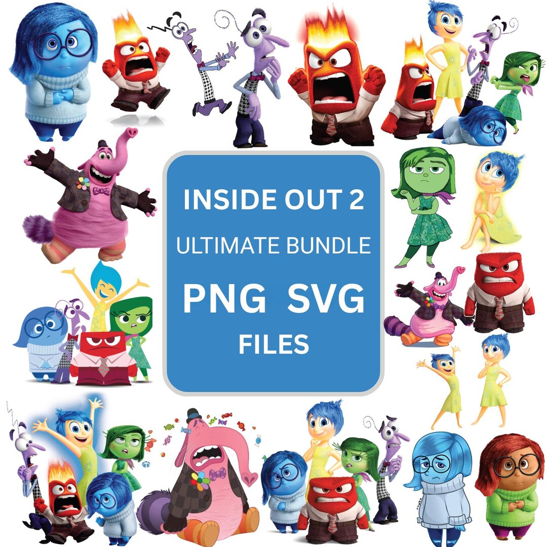 Inside Out 2 Sublimation SVG PNG Bundle, Emotions Characters Clipart ...