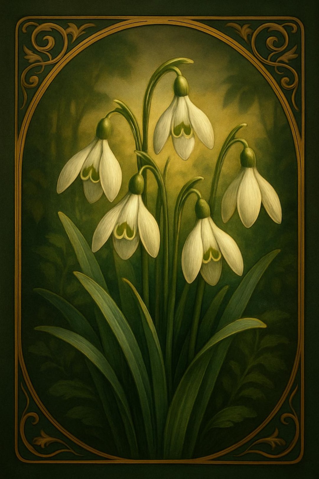 Snowdrops Botanical Wall Art Printable • Vintage Winter Flower ...