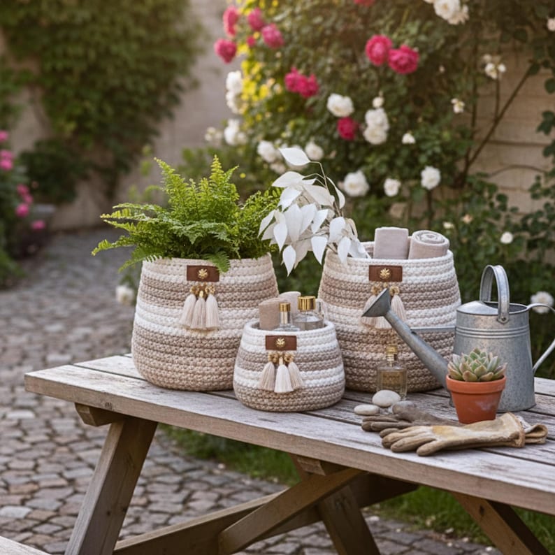 Crochet Basket Pattern PDF | Modern Textured Storage Baskets (digital ...