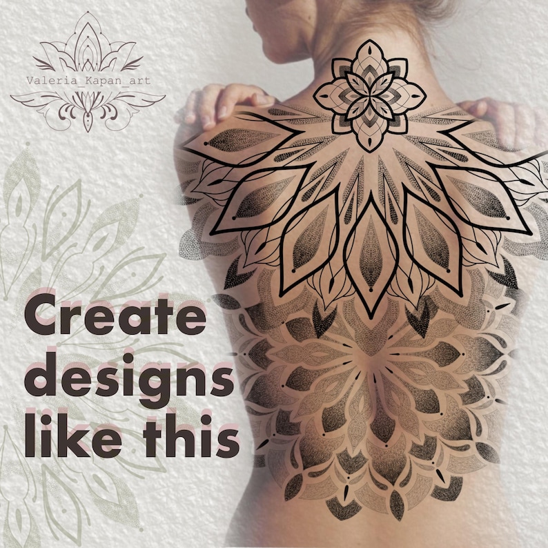 Procreate Mandala Tattoo Brushes | Fine Line, Dotwork Stamps (digital ...