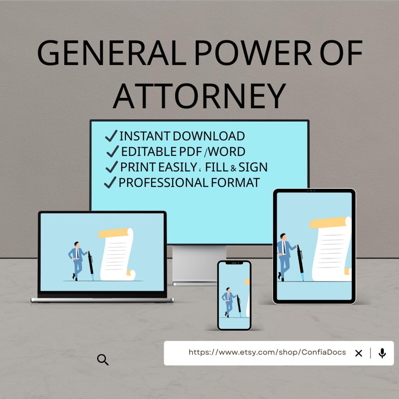 General Power of Attorney Form | Editable Legal POA Template PDF ...