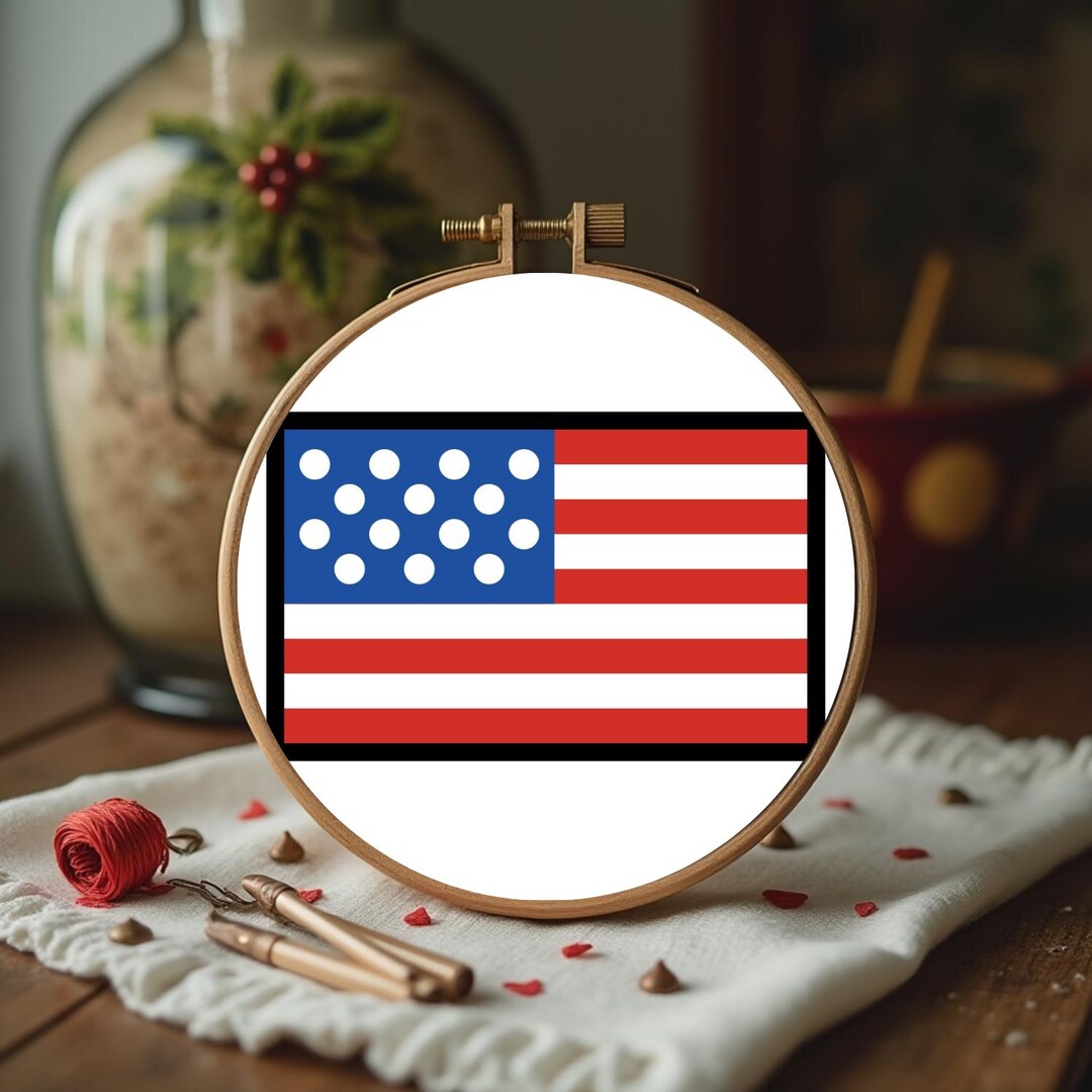 American Flag Cross Stitch Pattern: 90x90 Stitches (PDF Download - Etsy