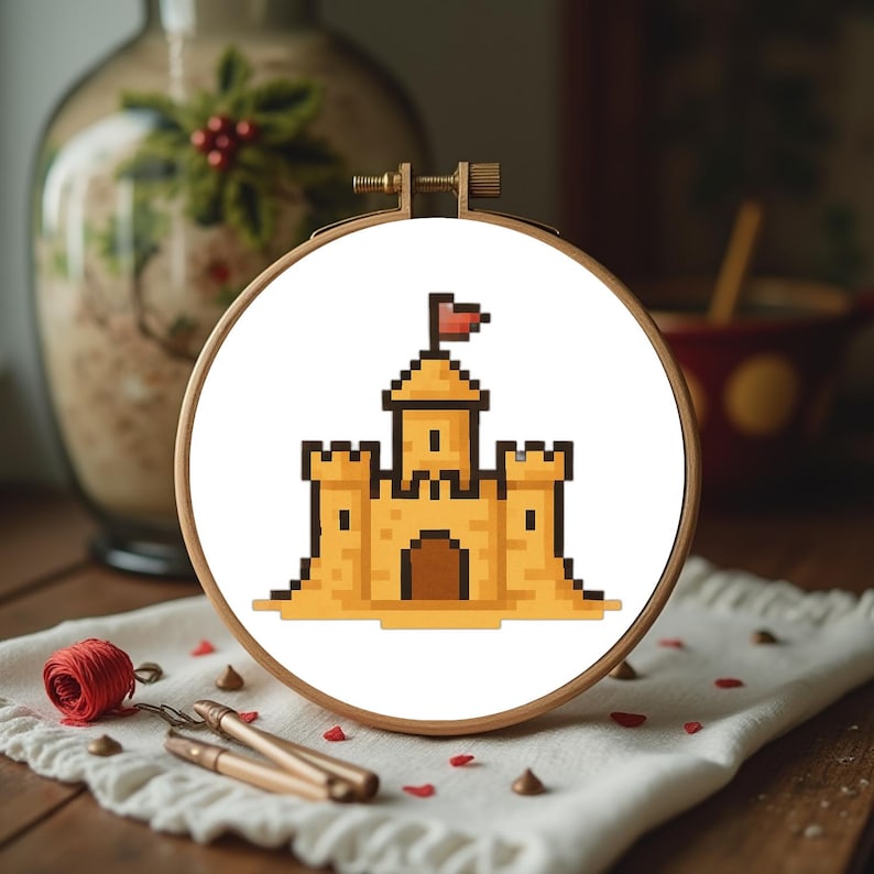 Sand Castle Cross Stitch Pattern - Sand Castle - Instant PDF Download ...