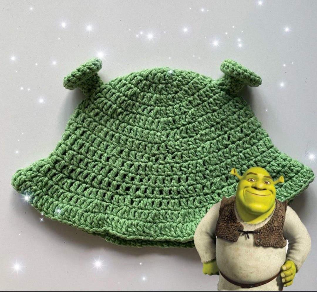 Crochet Shrek Bucket Hat Beginner Friendly Easy Fun Exciting Be in My ...