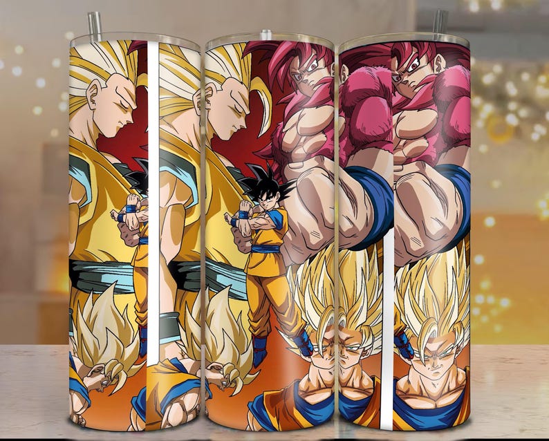 Goku Super Saiyan Tumbler Wrap PNG – Dragon Ball GT 20oz Skinny ...