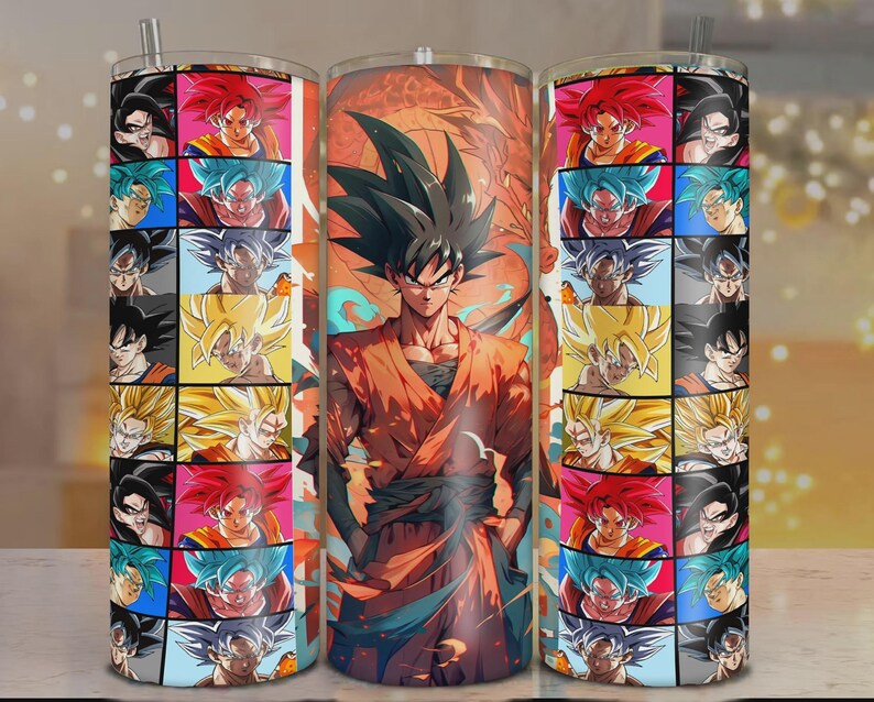 Goku Tumbler Wrap PNG | Dragon Ball Z Sublimation Design | Super Saiyan ...