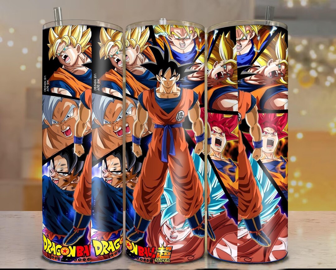 Goku Evolution PNG Tumbler Wrap – Dragon Ball Z Super Saiyan 20oz ...