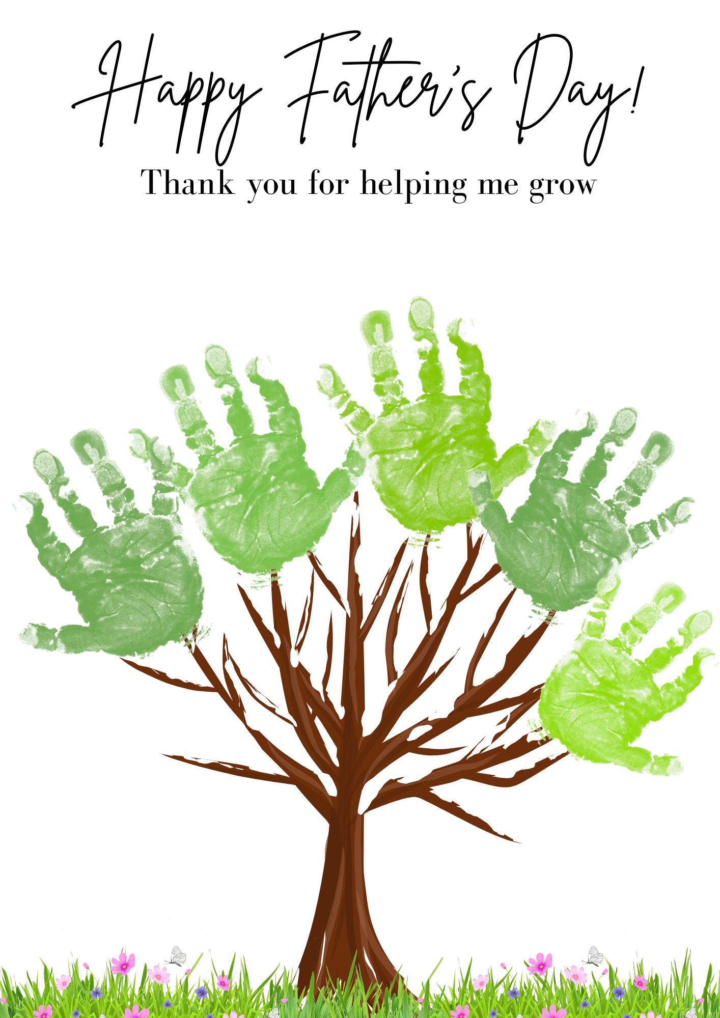 Happy Father's Day Handprint Tree, Help Me Grow, Gift From Baby ...