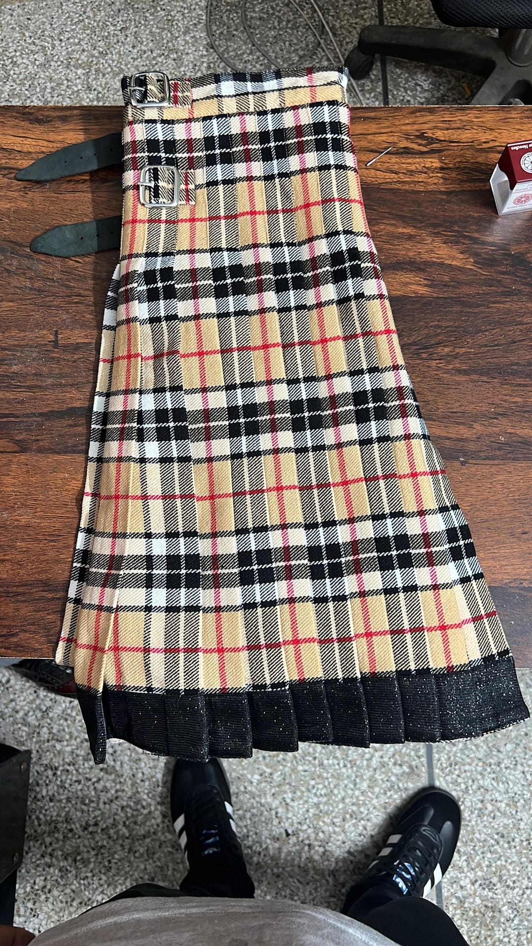 Adams School Kilt With Black Glitter Trim | Senior Girls Game Day Kilt ...