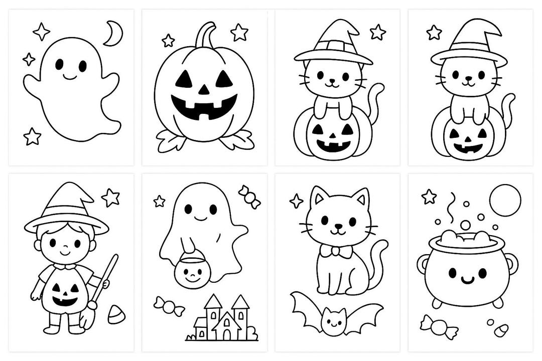 Cute Halloween Coloring Pages for Kids | Printable Halloween Activity ...