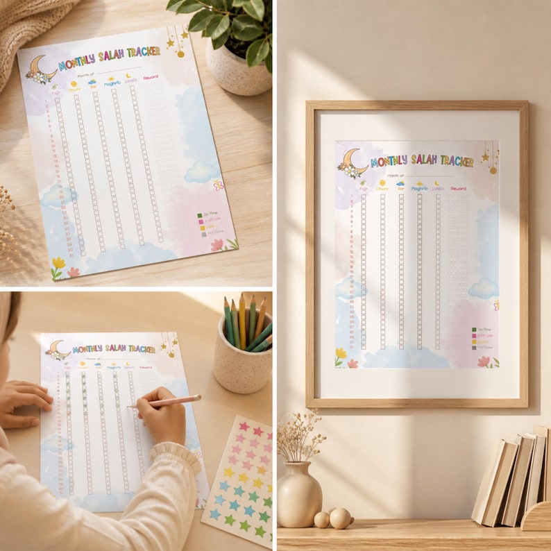 Monthly Salah Tracker Printable | Muslim Prayer Chart for Kids ...
