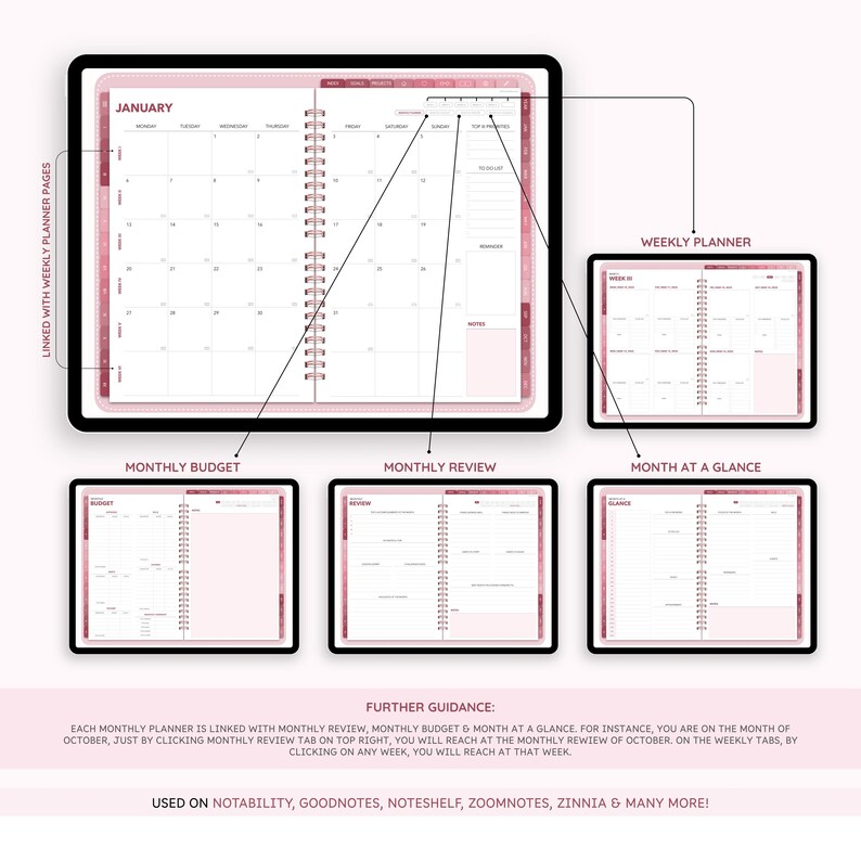 2026 2027 Digital Planner | All-in-one Goodnotes Template | Daily ...