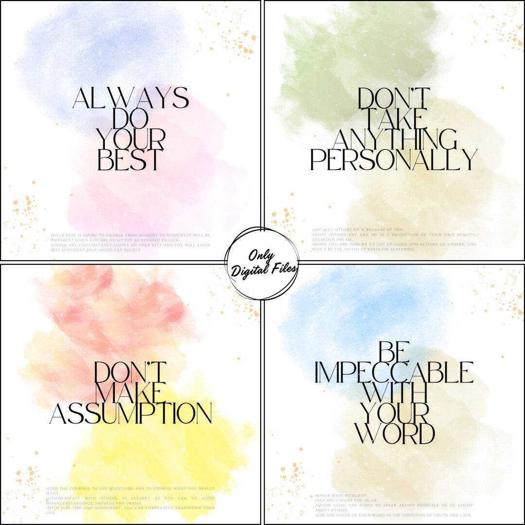The Four Agreements Poster Set, Don Miguel Ruiz, Spirituality Prints ...