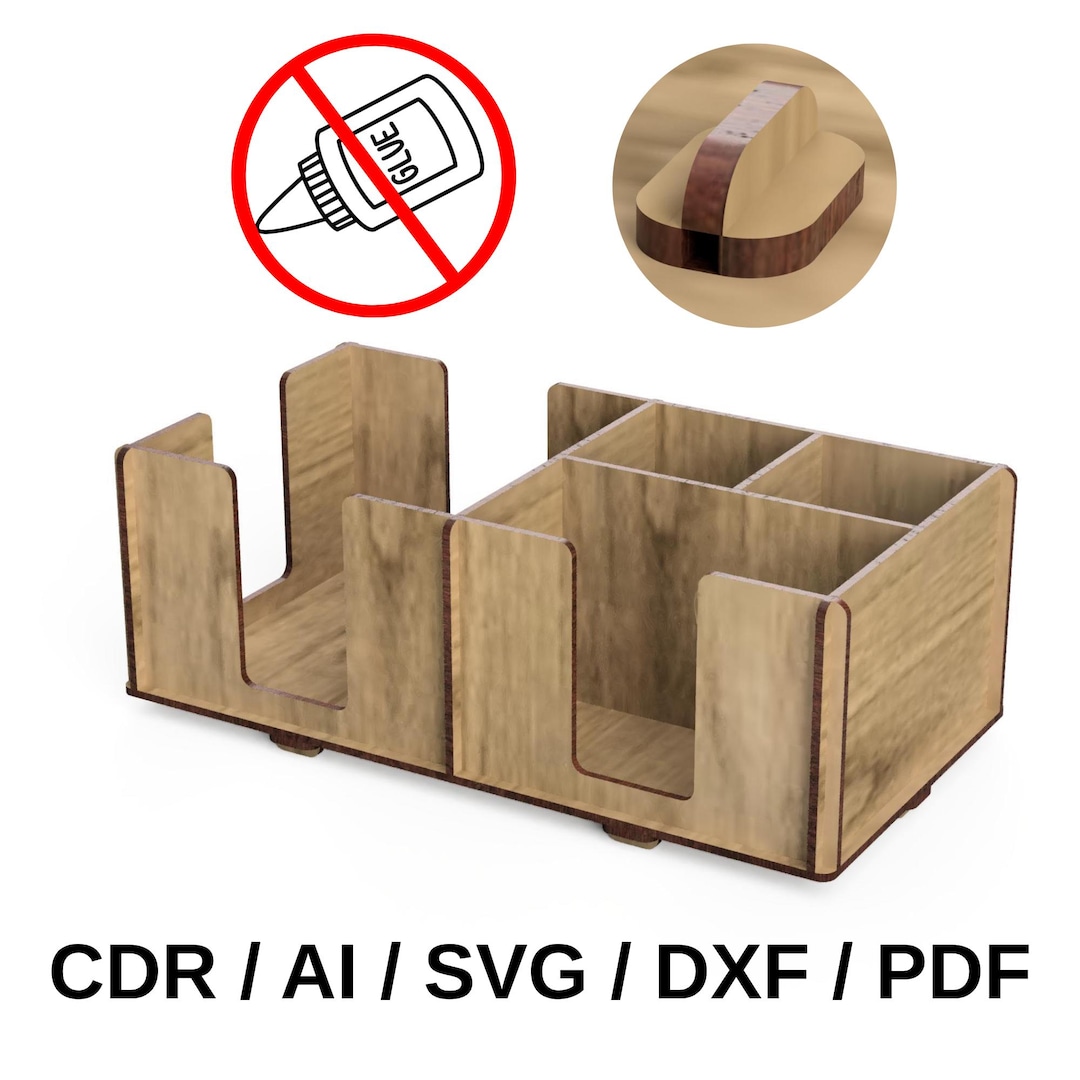 Laser Cut Napkin and Condiment Holder SVG File, 3mm Plywood (digital ...