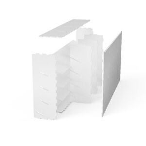 Slanted Storage Shelf Laser Cut File, 16 Compartment Organizer, Digital ...