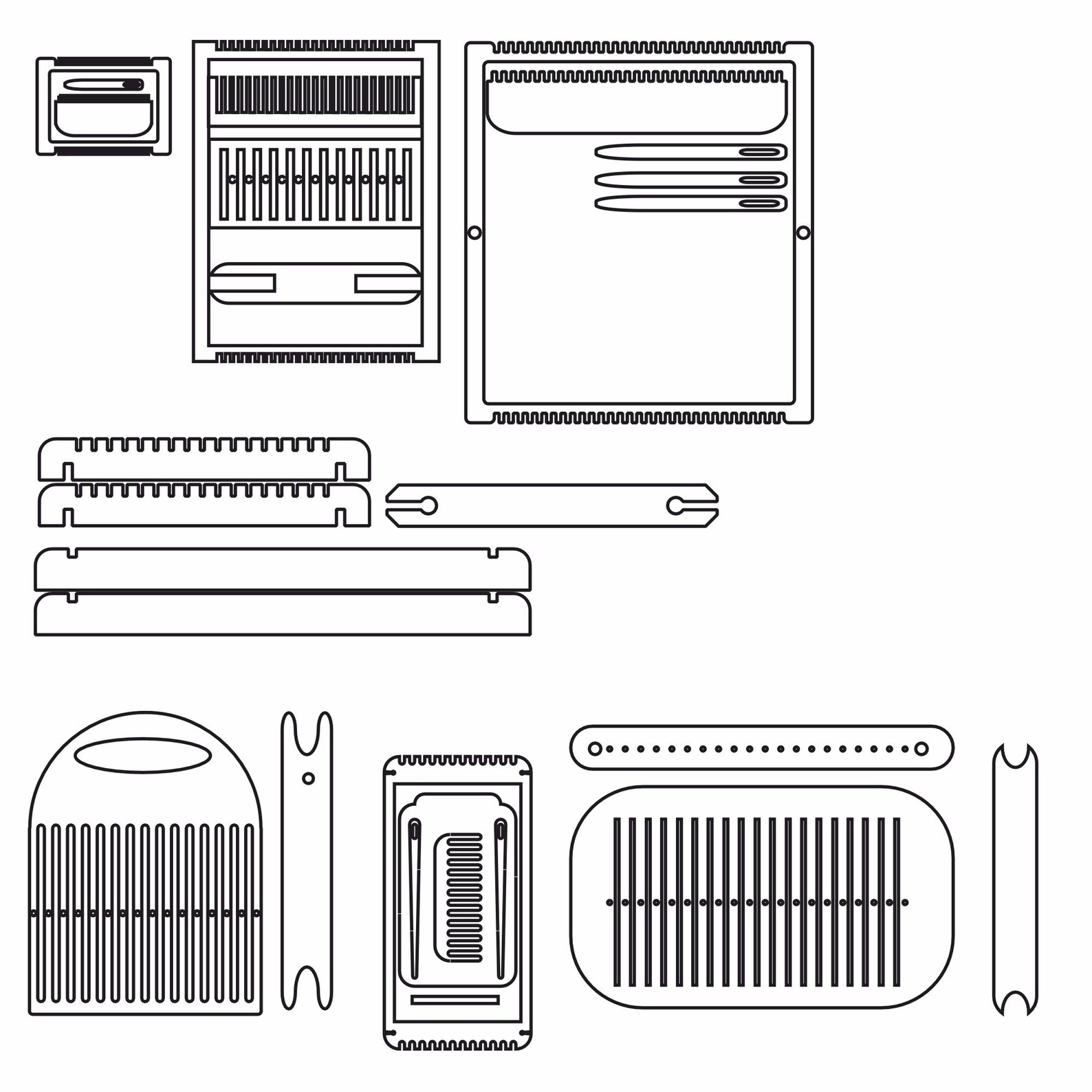 Laser Cut Weaving Looms Digital Files - Set of 6 Designs for Thread ...