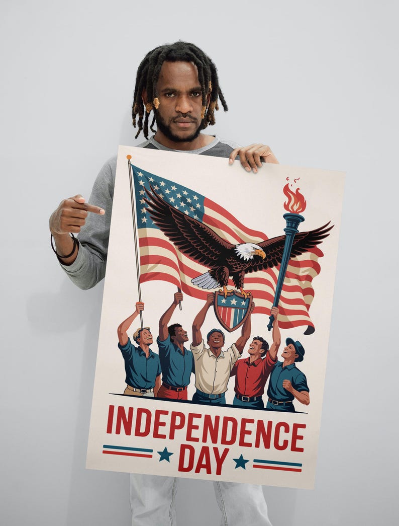 Independence Day Digital Poster, USA Wall Art, 4 July Printable ...