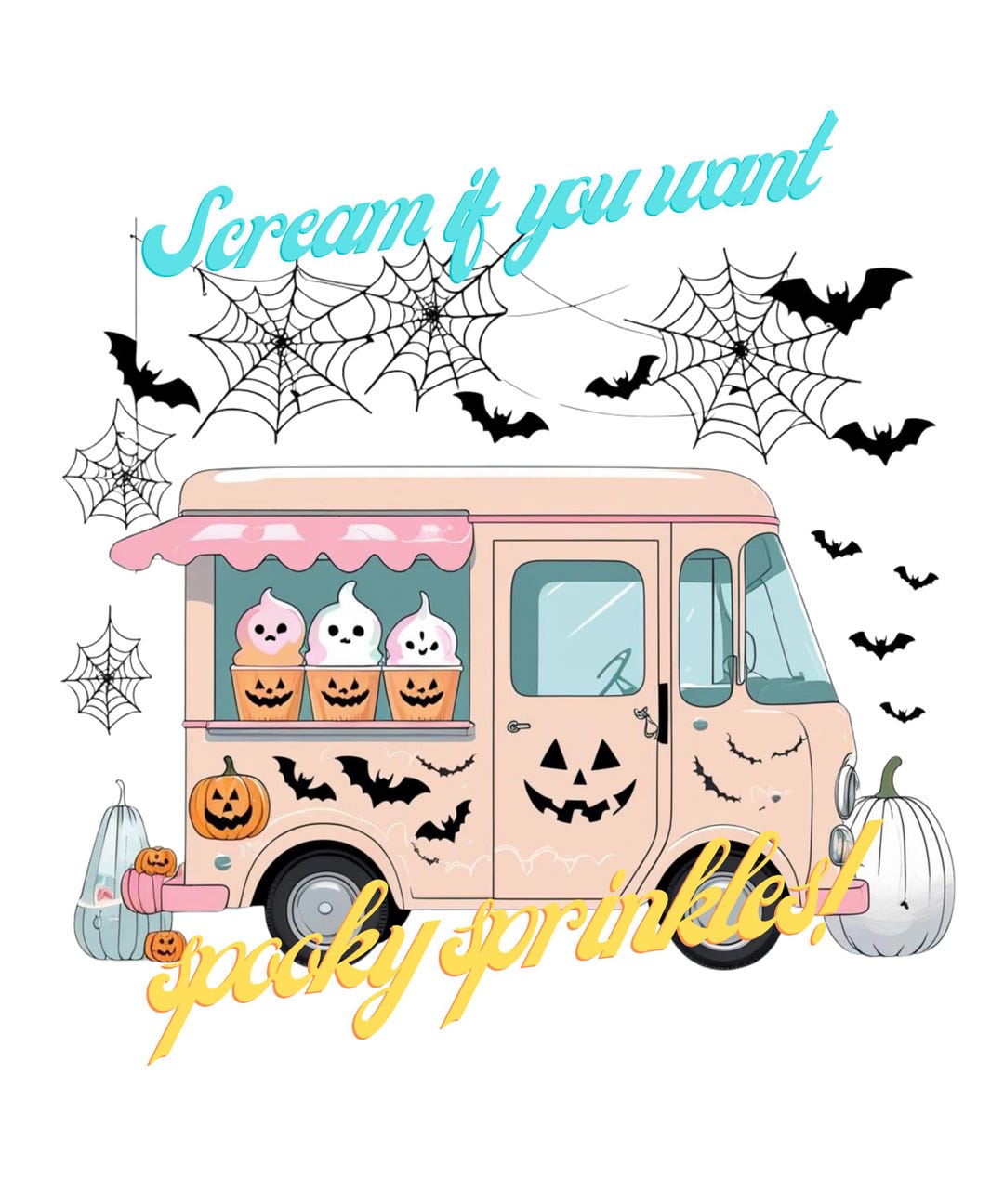 Summerween Ice Cream Truck PNG: Spooky Halloween Clipart (digital ...