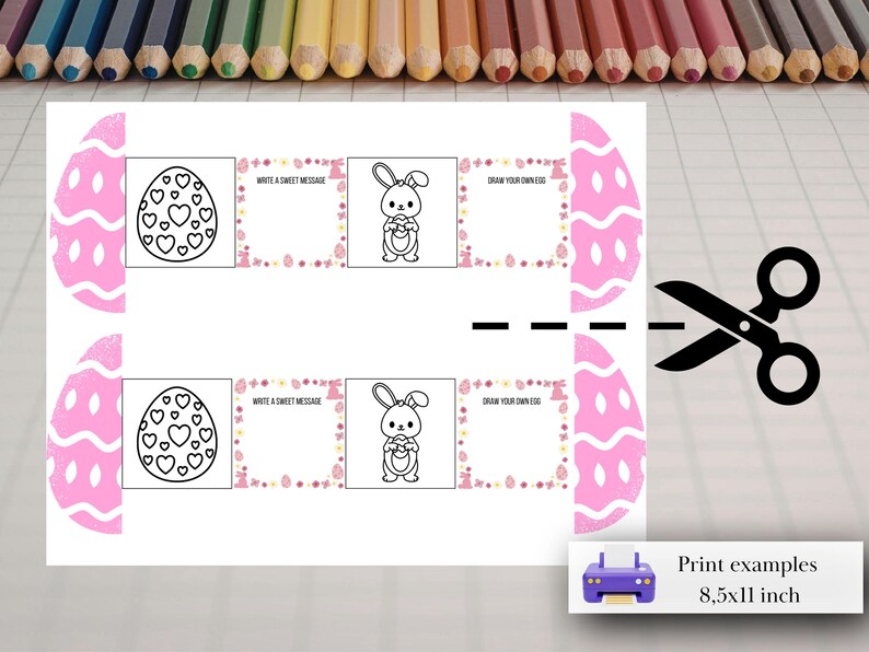 Easter Activity Card, Kids Coloring Page, Foldable Egg Craft (digital ...