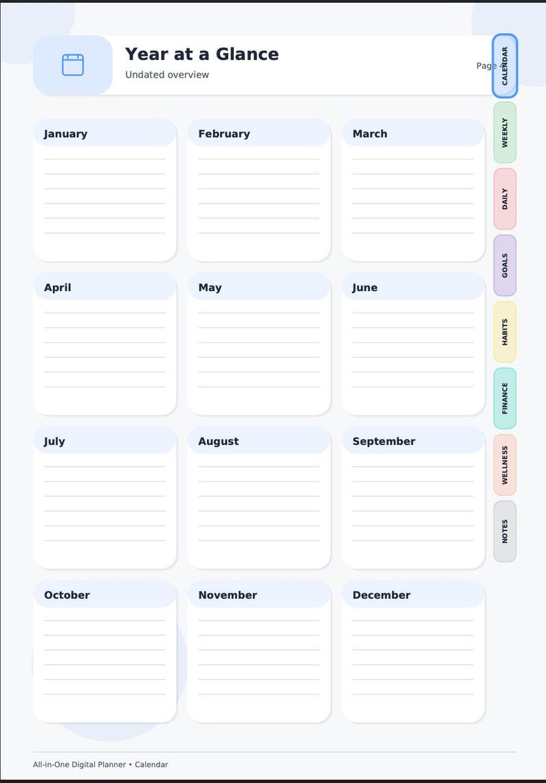All in One Digital Planner 2026 for iPad | Daily, Weekly, Monthly ...