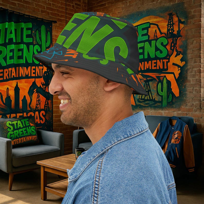 Graffiti Print Bucket Hat: Urban Street Style Sun Accessory - Etsy