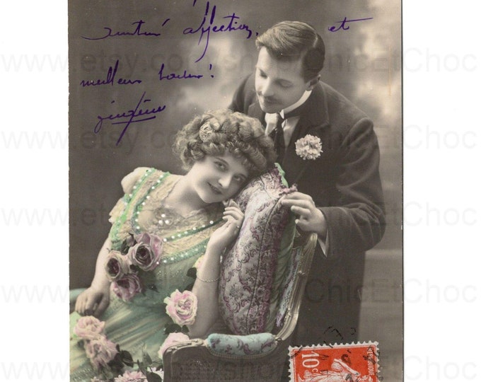1920's Postcard Young Couple - Etsy