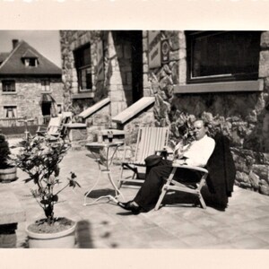Vintage French Photograph Man Sat Outside a Cafe Bar Smoking - Etsy