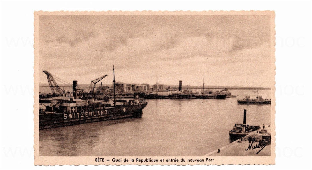 Unused Vintage Postcard - Quai De La République, Sète, Hérault, France ...