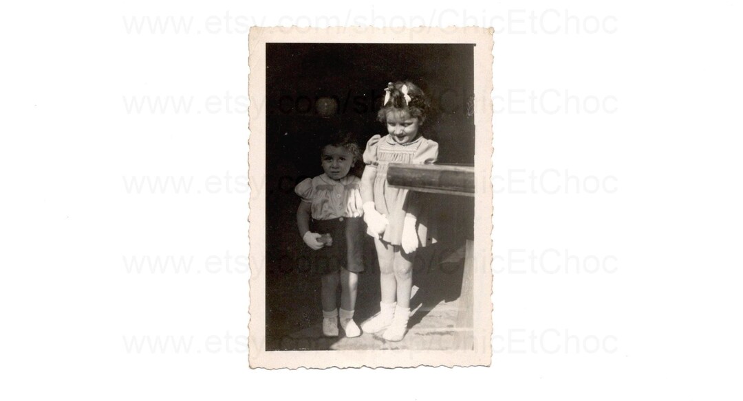1940's French Photo - Young Boy & Girl Holding Hands - Etsy