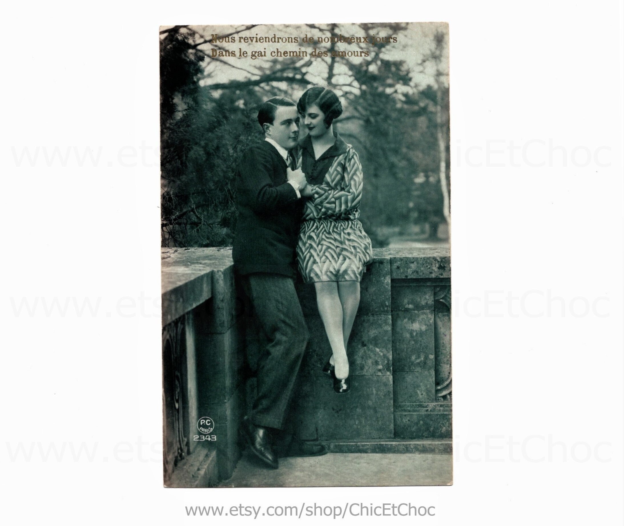 Vintage 1920's French Postcard Romantic Couple - Etsy