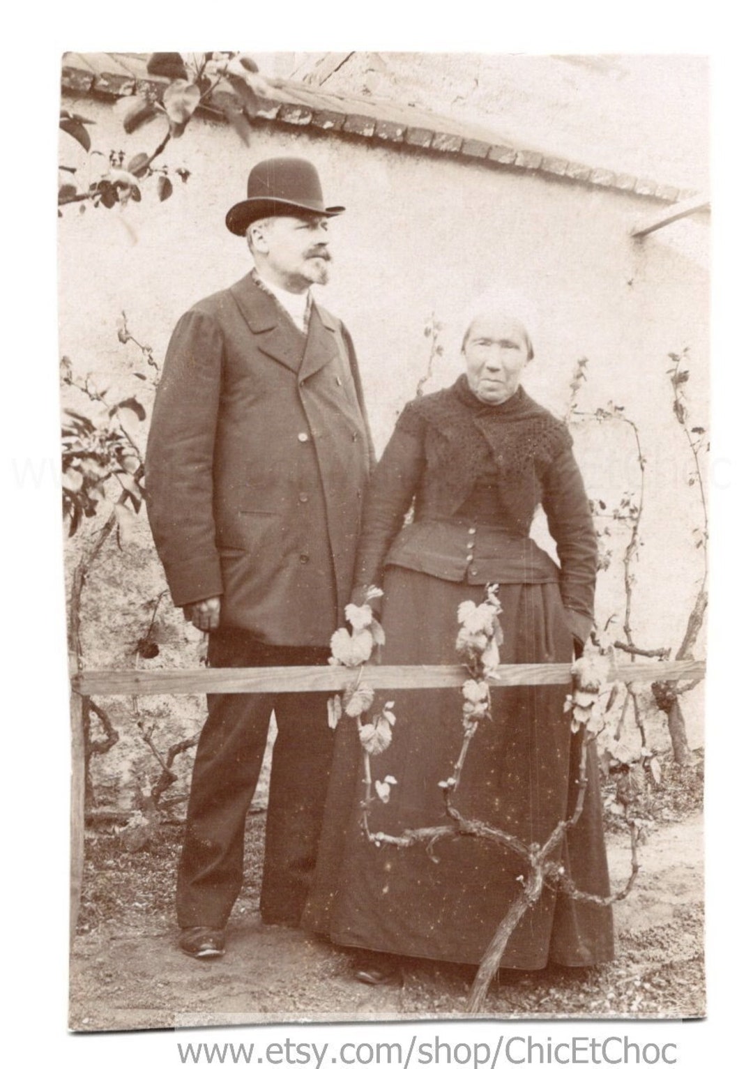 French Antique Photo Old Couple - Etsy