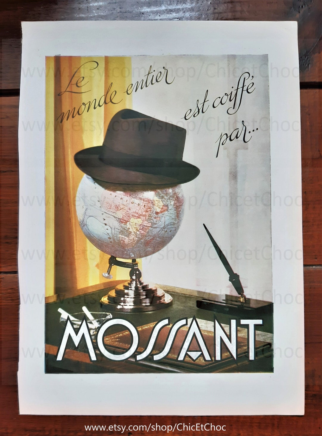 Genuine 1950's French Ad - Mossant Hats & Brunet Perfumes - Etsy