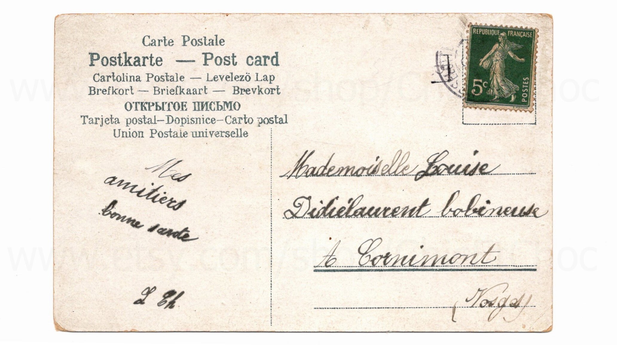 Antique French Postcard - the Nanny - Etsy