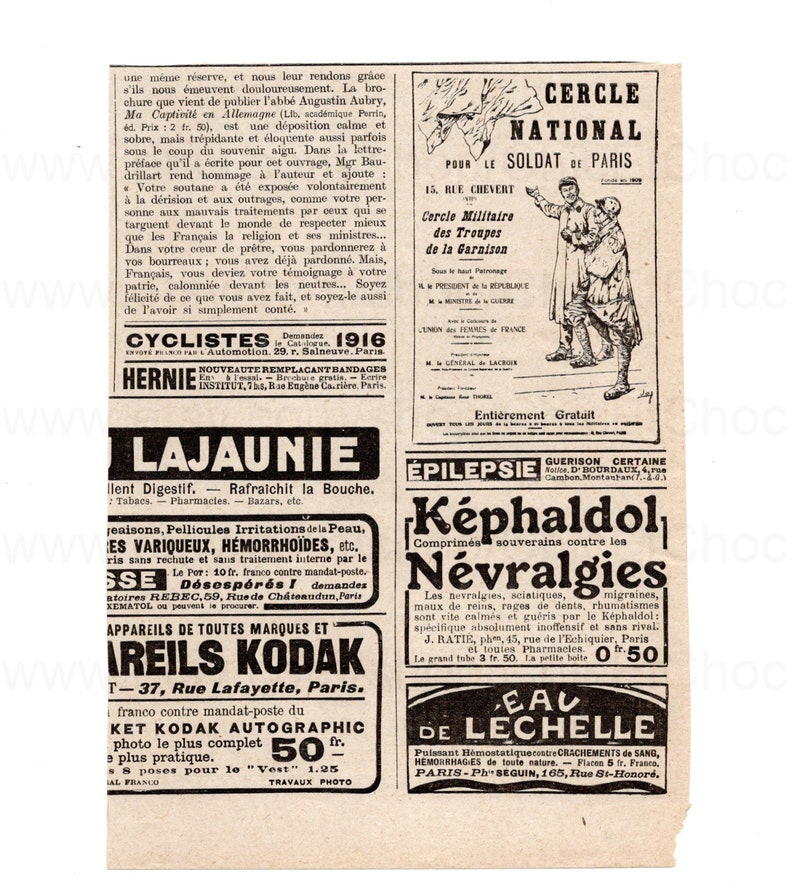 French Antique Paper Advertisement - Pagéol Medications - Etsy