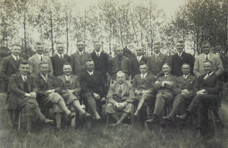 French Vintage Photo Large Group of Men Gathered Together | Etsy