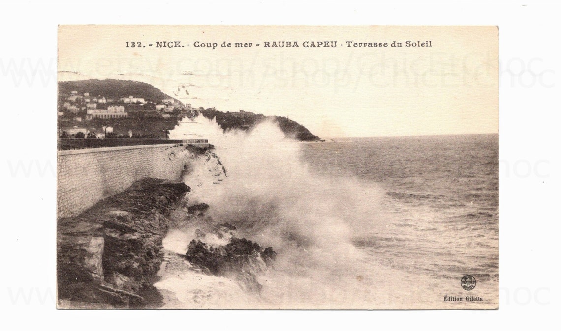 Vintage Postcard Rauba Capeu, Nice, France - Etsy