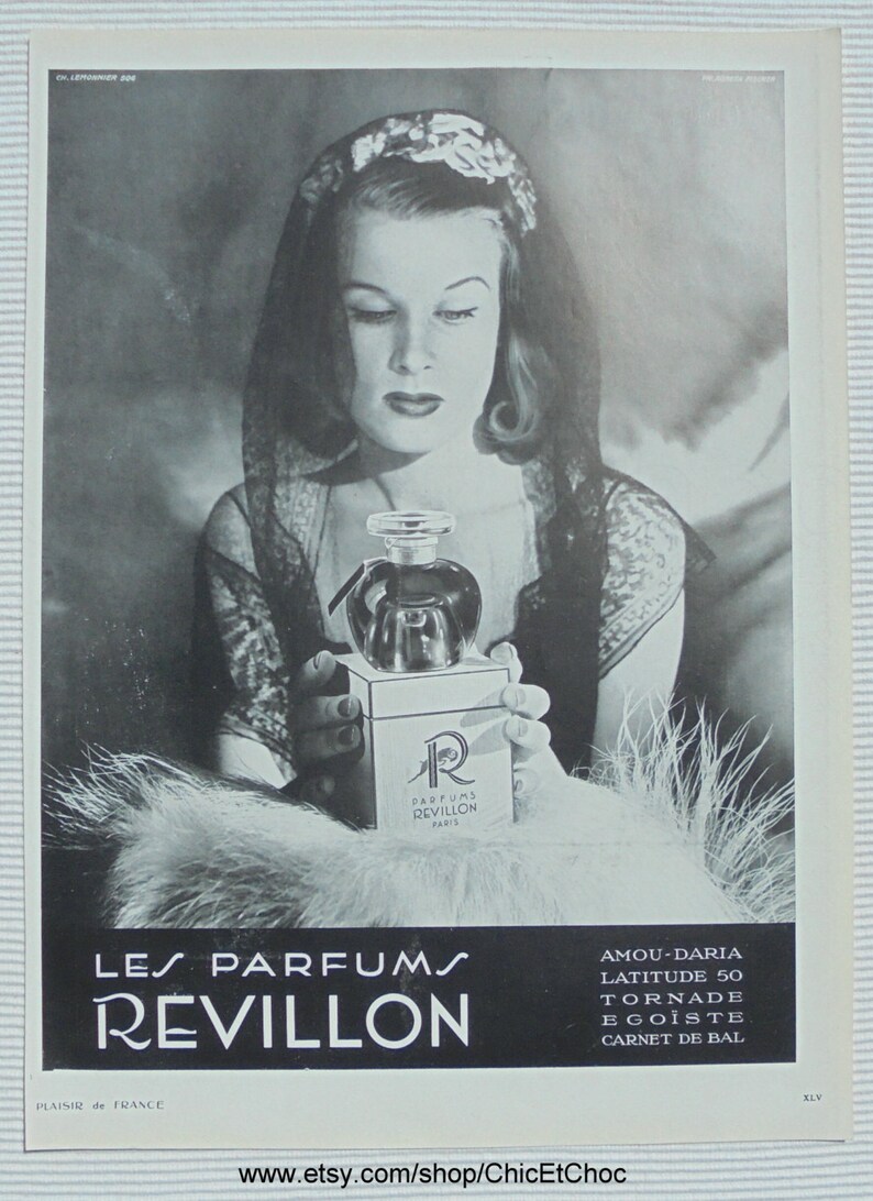 1950's Genuine French Advert Revillon Perfumes & Aga | Etsy