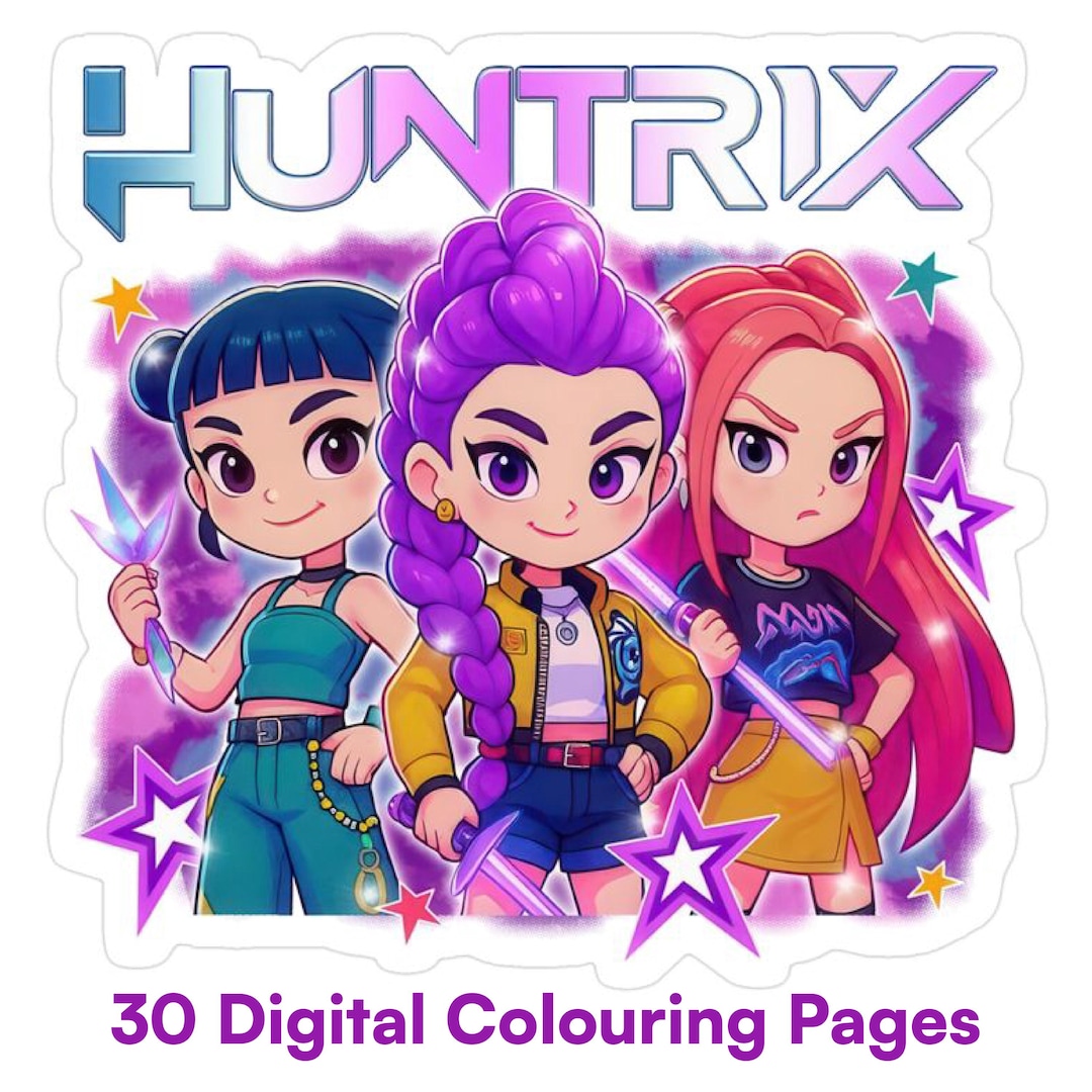 Demon Huntrix-inspired Digital Coloring Book – 30 Pages – A4 Portrait ...