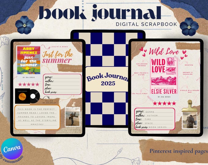 Digital Book Journal: Reading Tracker, Reflections & Notes - Etsy