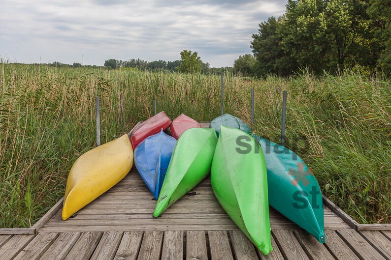 Kayaks at Rice Creek Circle of Lakes, MN Photograph - Etsy