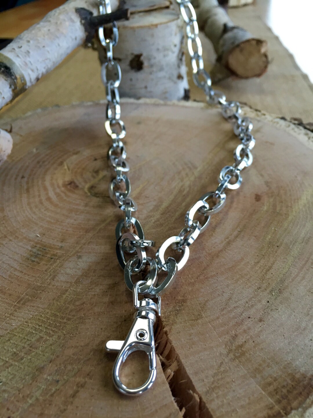 Silver Chain Badge Lanyard - Etsy