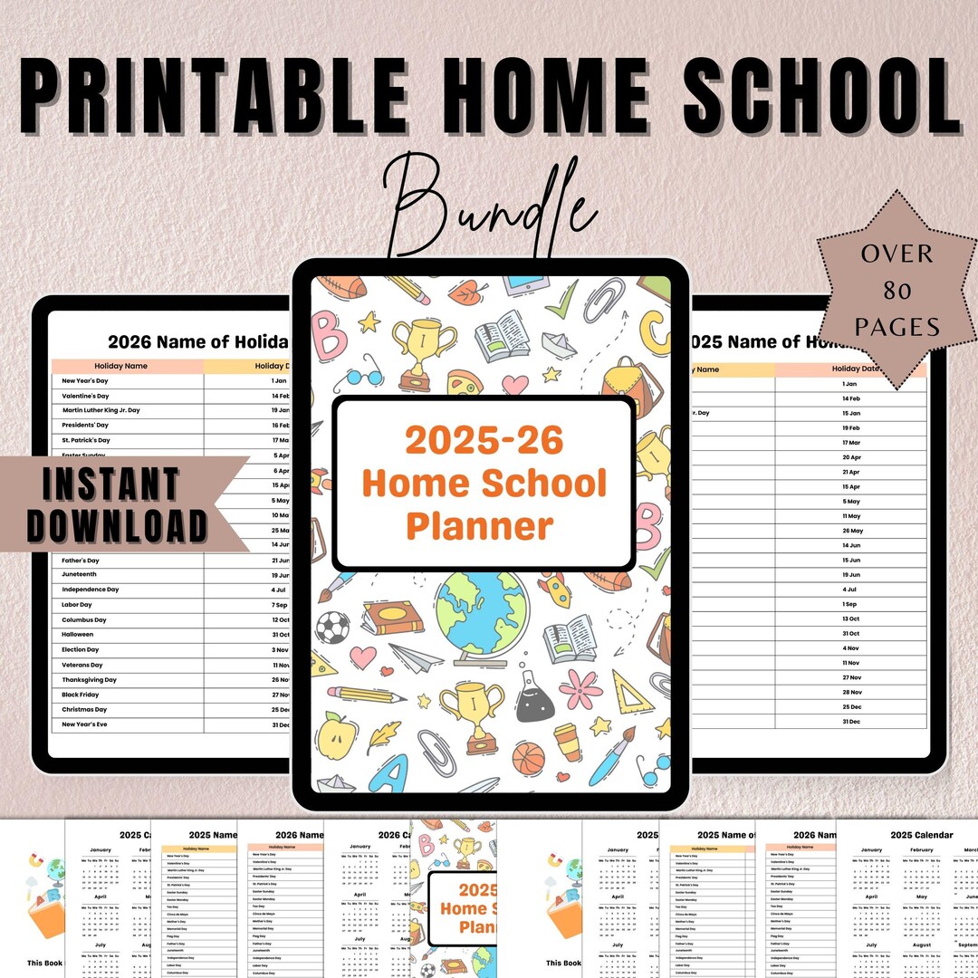 Homeschool Planner Printable 2025 2026, Homeschool Lesson Planner ...