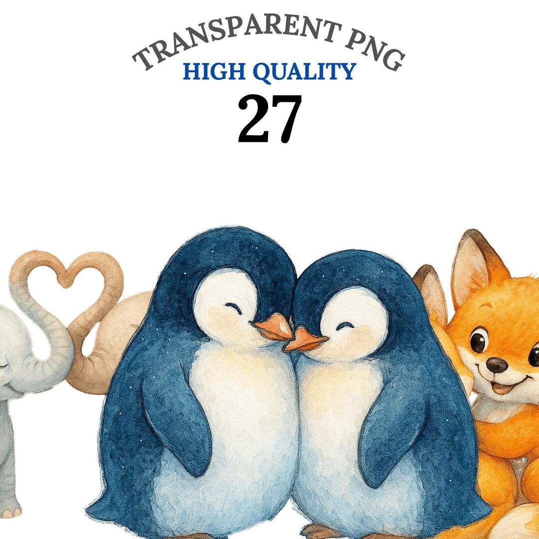 27 Animal Couple Clipart PNG, Cute Woodland Love Pairs for Nursery ...