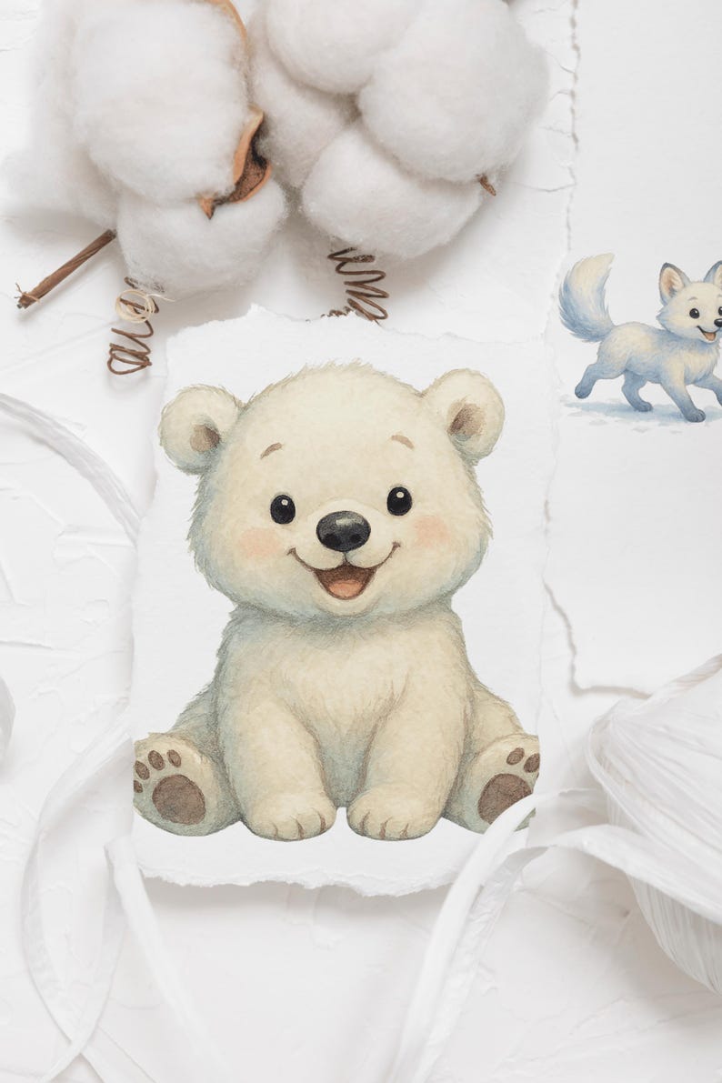 Arctic Animals Clipart Set, Polar Animals PNG, Winter Wildlife ...