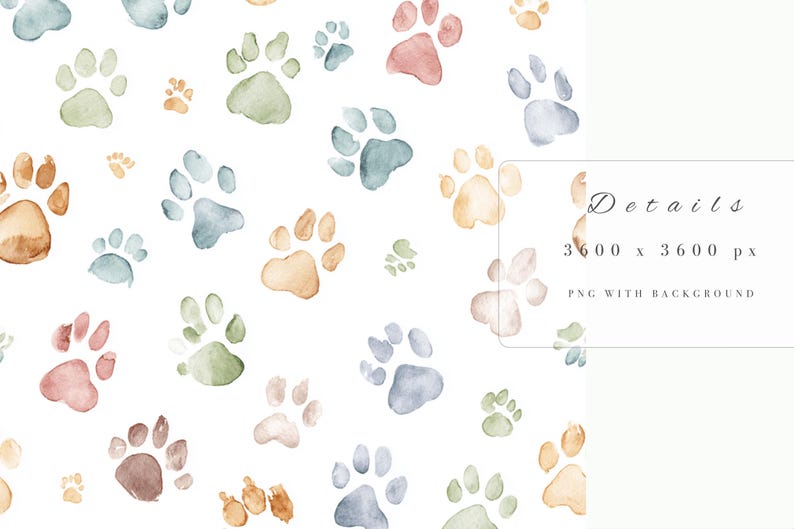 Pastel Paw Print Seamless Pattern - Cute Pet Clipart for Baby Nursery ...