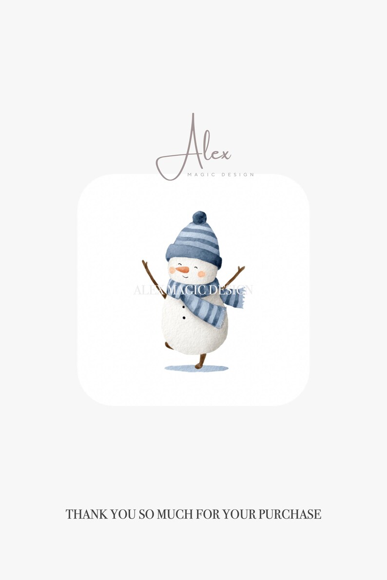 25 Snowman Clipart PNG + Video, Cute Watercolor Snowmen & Winter ...